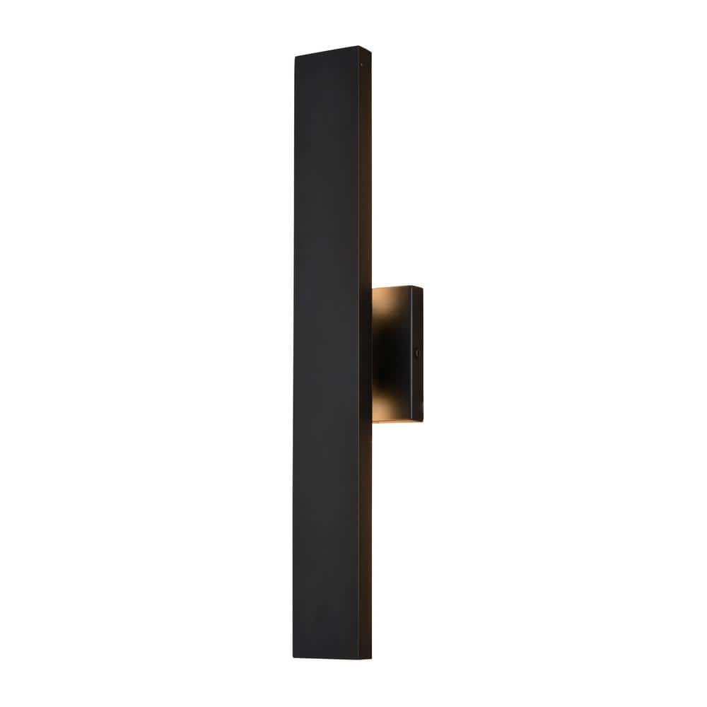 VAXCEL Owen Aluminum 1-Light Backlit Integrated LED Matte Black Indoor ...