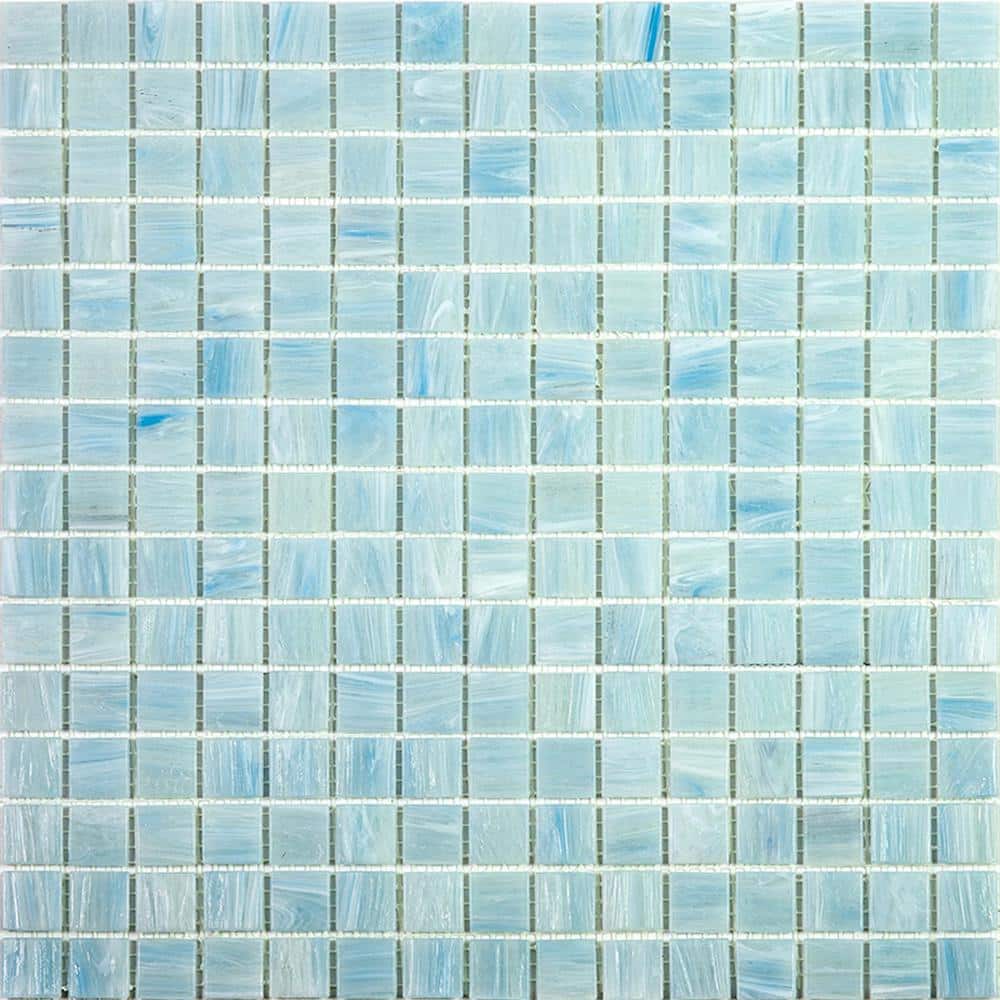 Apollo Tile Celestial 4" x 6" Glossy Columbia Blue Glass Mosaic Uniform ...