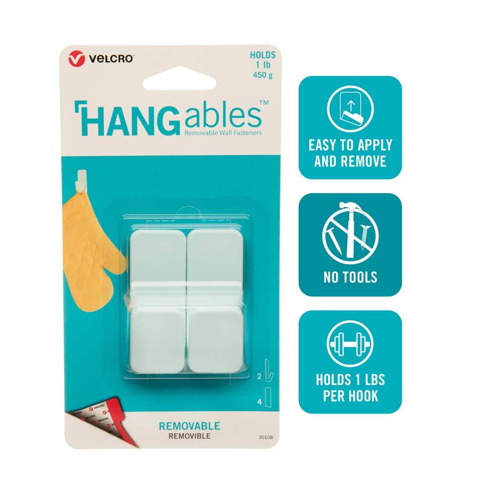 VELCRO HANGables Removable Small Hook in Aqua (2-Count) VEL-30108-USA ...