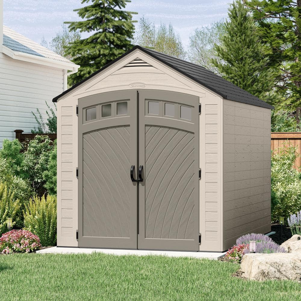 Suncast Vista 10 ft. W x 7 ft. D Plastic Shed (74.10 sq. ft.) BMS8005 ...