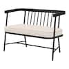 Hampton Bay Ashville 42 in. 2-Person Metal Outdoor Bench with Almond ...