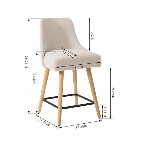 Stylewell benfield wood upholstered counter stool with back and seat store