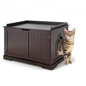 cenadinz Wooden Pet House Cat Litter Box Enclosure with Drawer, Side ...