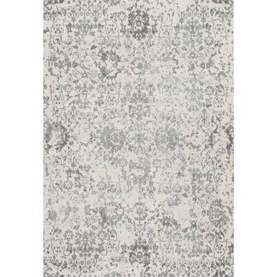 nuLOOM Rosemary Vintage Damask Gray 8 ft. x 8 ft. Round Rug RZBD26A-R808