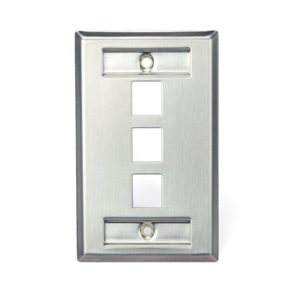 Leviton Stainless Look 1-Gang Audio/Video Wall Plate (1-Pack) 43080-1L3 ...