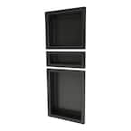 Tile Redi Redi Niche 16 in. x 34 in. Triple Shower Niche Set in Black ...