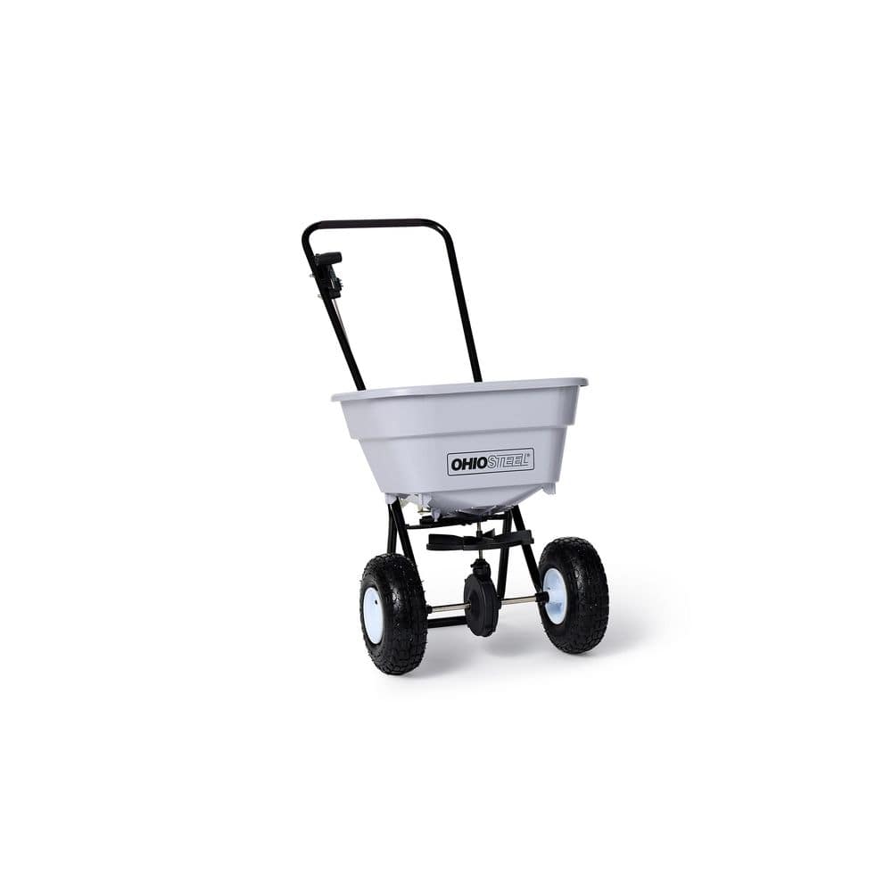 Ohio Steel 80 lb. Poly Push Spreader for Salt, Seed and Fertilizer ...