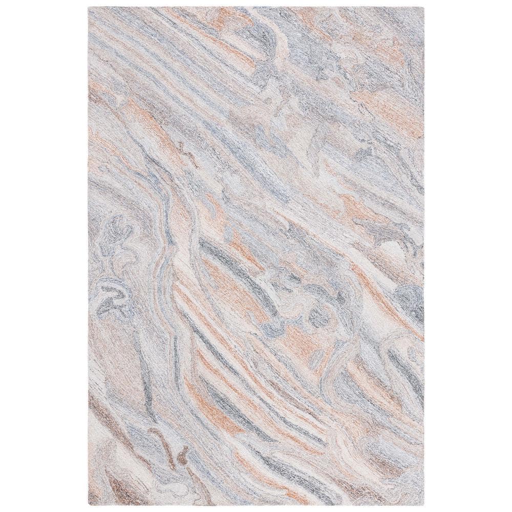 SAFAVIEH Abstract Gray/Brown 8 ft. x 10 ft. Abstract Eclectic Area Rug ...