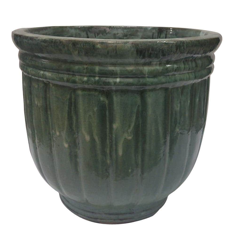 Glazed Large Premium Ceramic Planter 1140 - The Home Depot