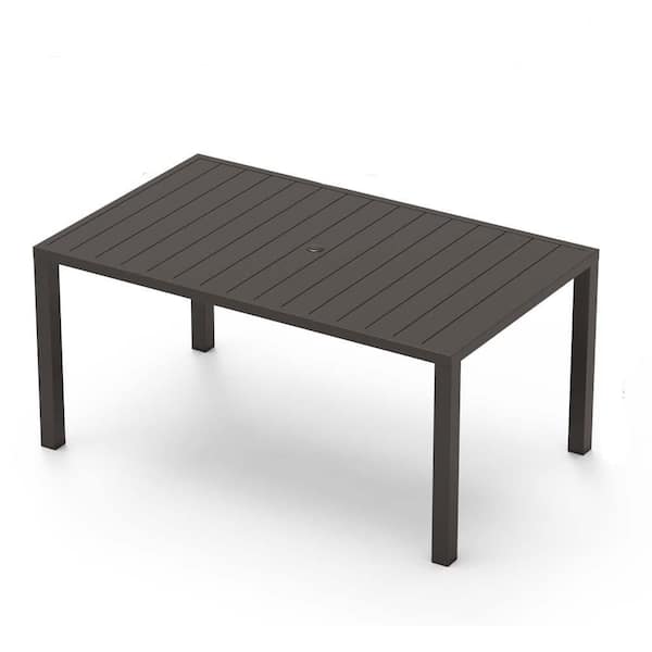4-6 Seater Outdoor Dining Table, Weather-Resistant Rectangular Metal ...