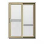 JELD-WEN 60 in. x 80 in. Multi-Slide Impact Left-Hand Low-E White Vinyl Double Prehung Patio ...