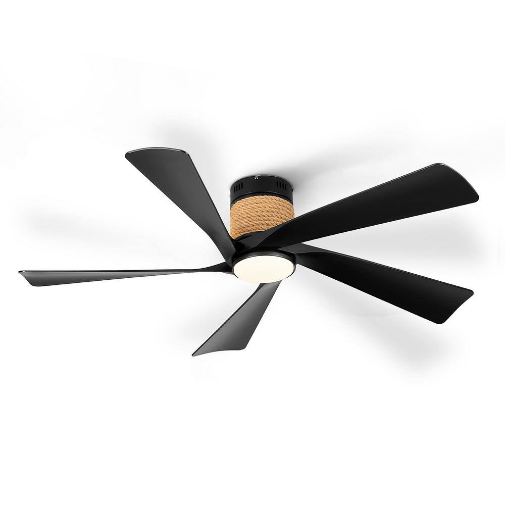 TOZING 52 in. Smart Indoor Black Rope Low Profile Standard Flush Mount ...