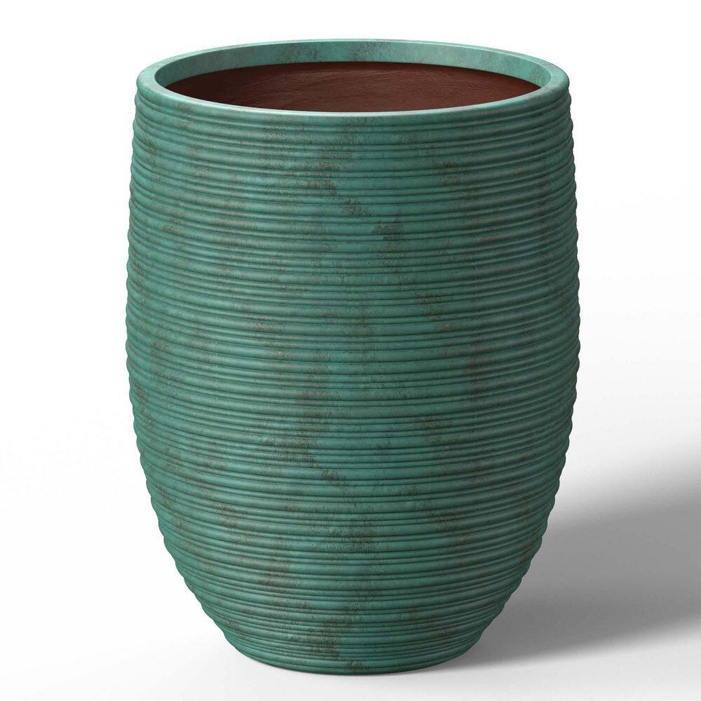 Morrava 17 in. Large Muted Teal (Enhanced Interior) Concrete Round ...