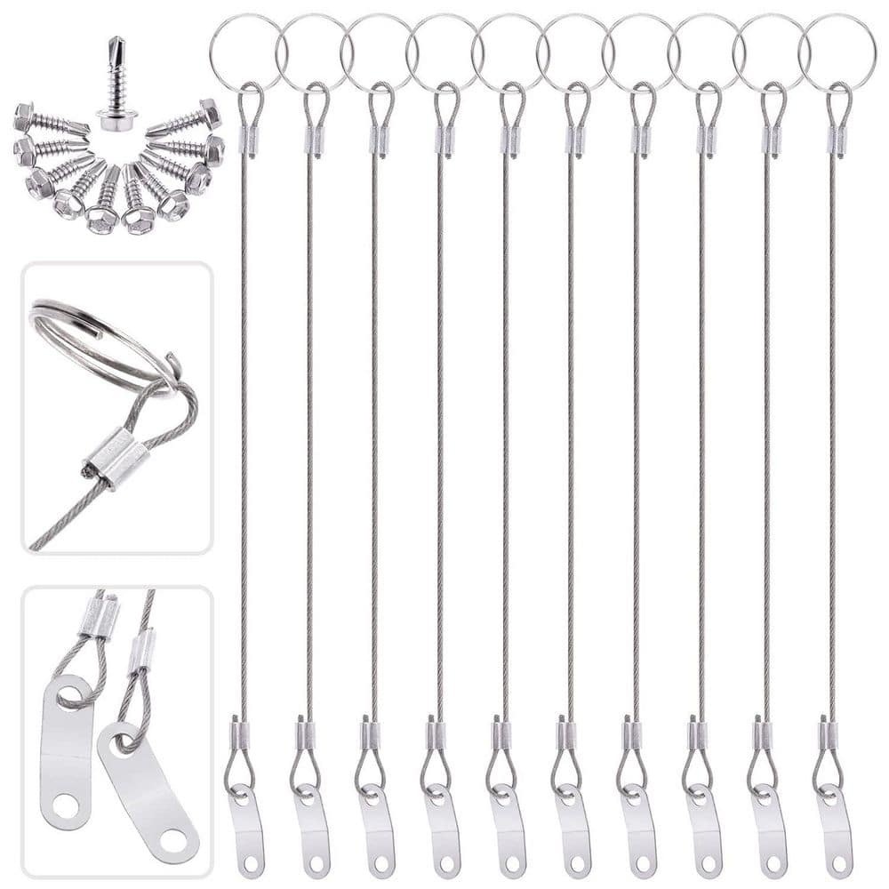20 Pieces 11 in. Lanyard Safety Tether Wire Set with Quick Release Ring ...
