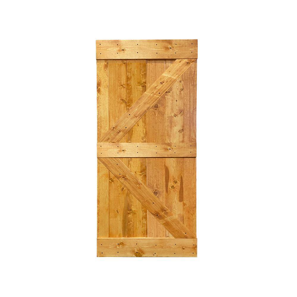 CALHOME K Series 36 in. x 84 in. Pre-Assembled Colonial Maple Stained ...