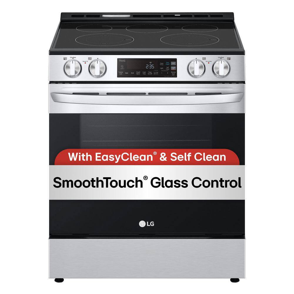 LG 30 in. 6.3 cu. ft. Single Oven Slide-In Electric Range with 5 Burner ...