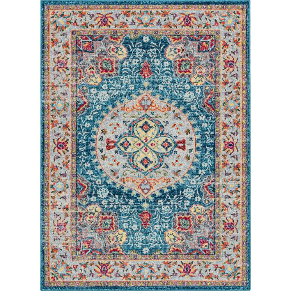 Well Woven Paloma Payson Bohemian Oriental Persian Teal 5 ft. 3 in. x 7 ...