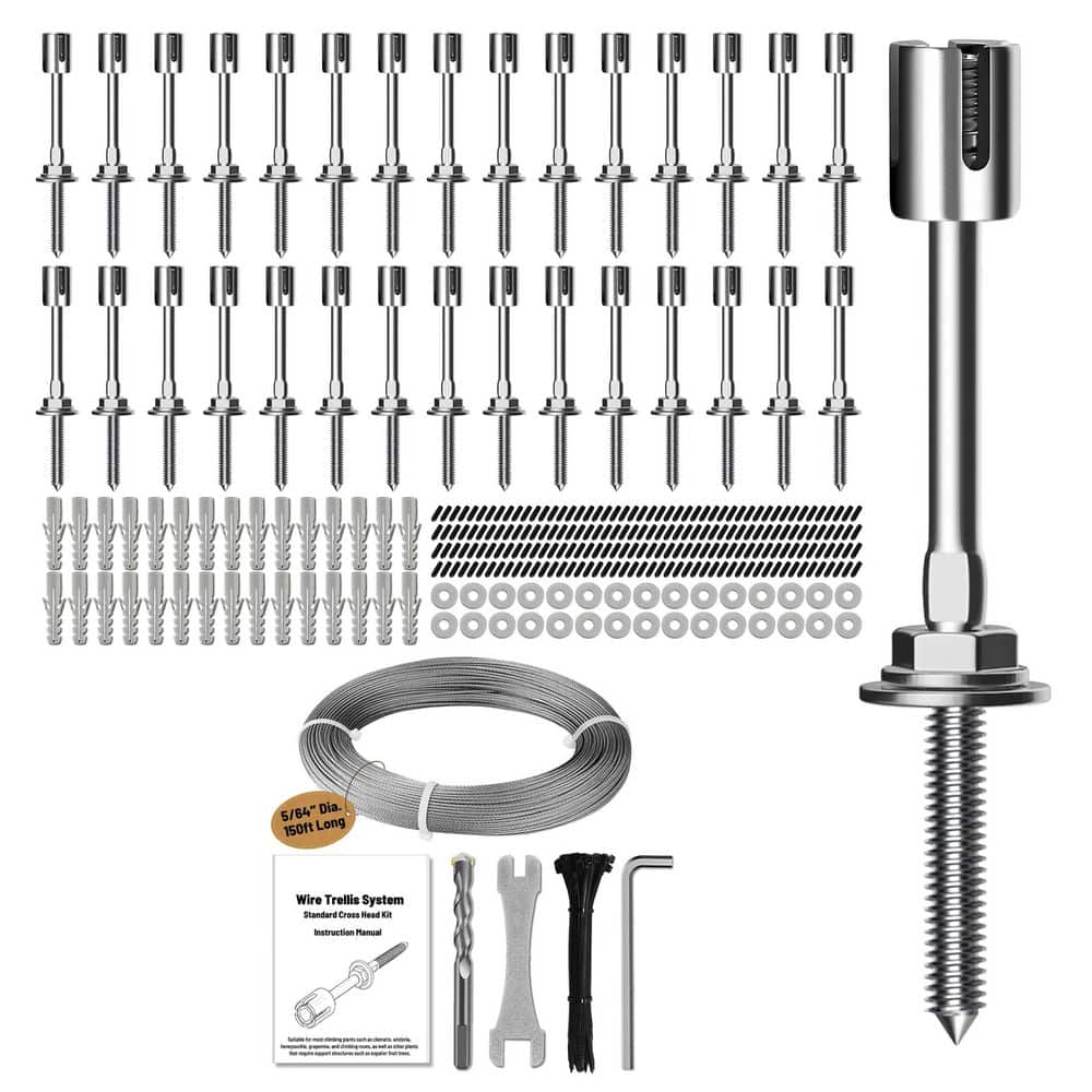 SenQWFa 3.65 Inch Height Stainless Steel Wire Espalier Trellis Outdoor ...