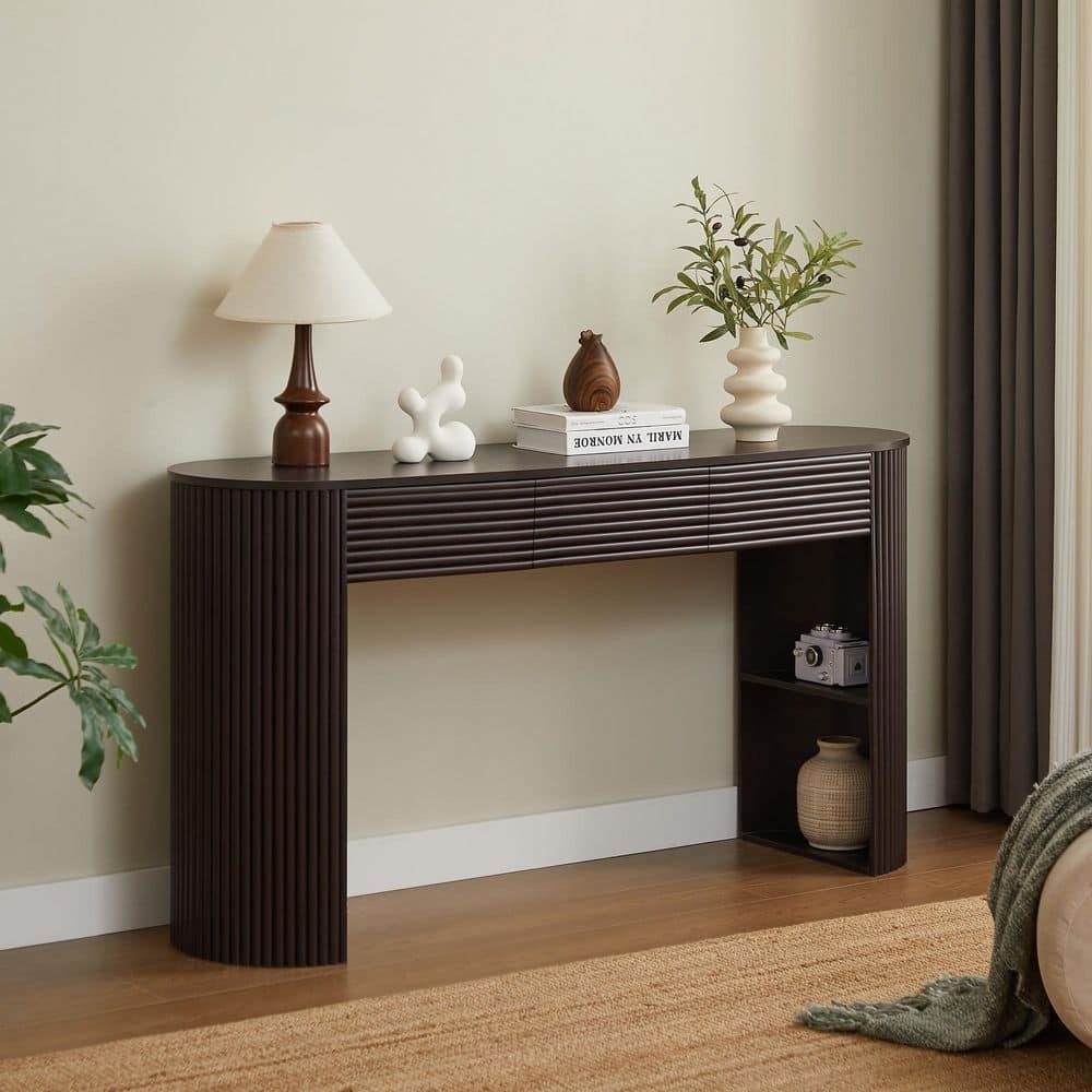CHRISTOPHER KNIGHT HOME Millard Retro 59.8 in. Espresso Oval MDF Top ...