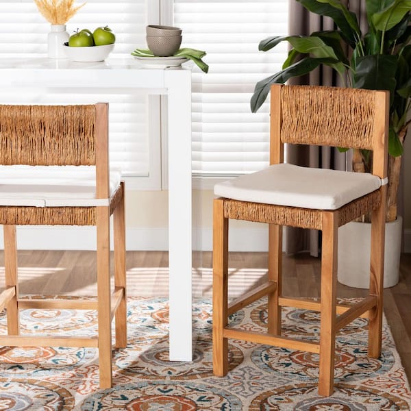 Reviews for bali & pari Racquel 39 in. Natural Rattan and Walnut Brown ...