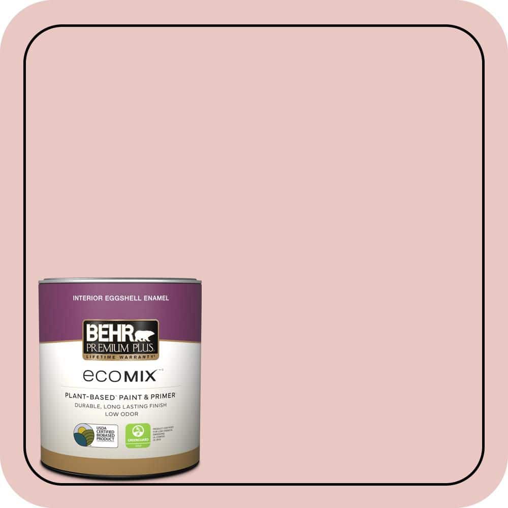 BEHR PREMIUM PLUS 1 qt. #150E-2 Kashmir Pink Eggshell Enamel EcoMix ...