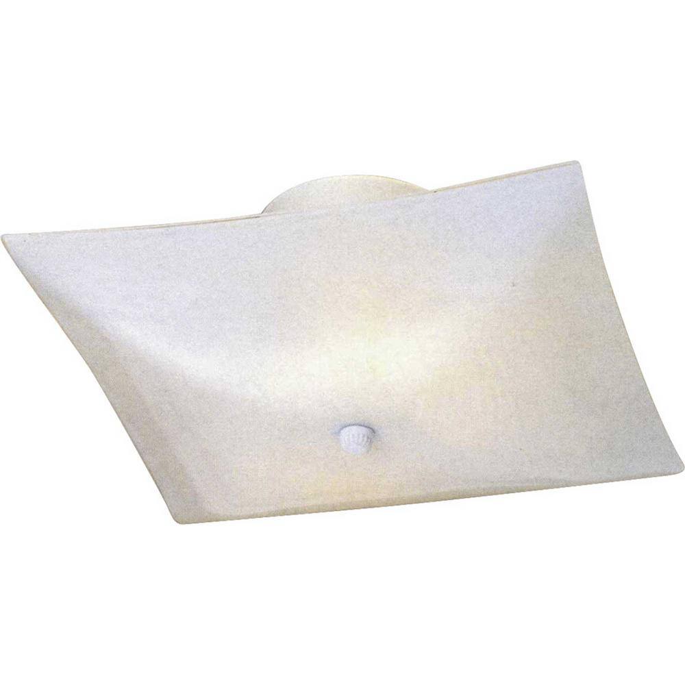 Volume Lighting 12 in. 2-Light White Semi-Flush Mount with Square White ...