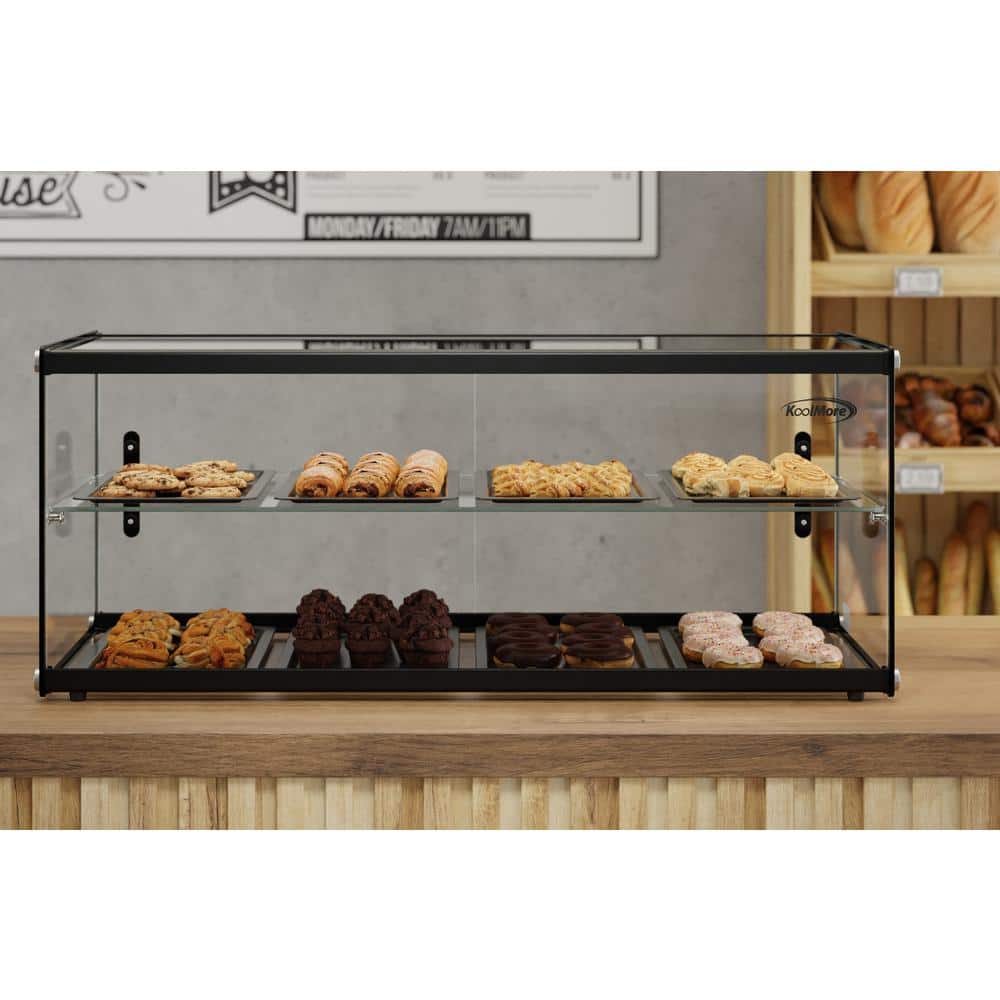 Koolmore 36 in. 2-Tiered Pastry Bakery Display Case with Shelf and ...