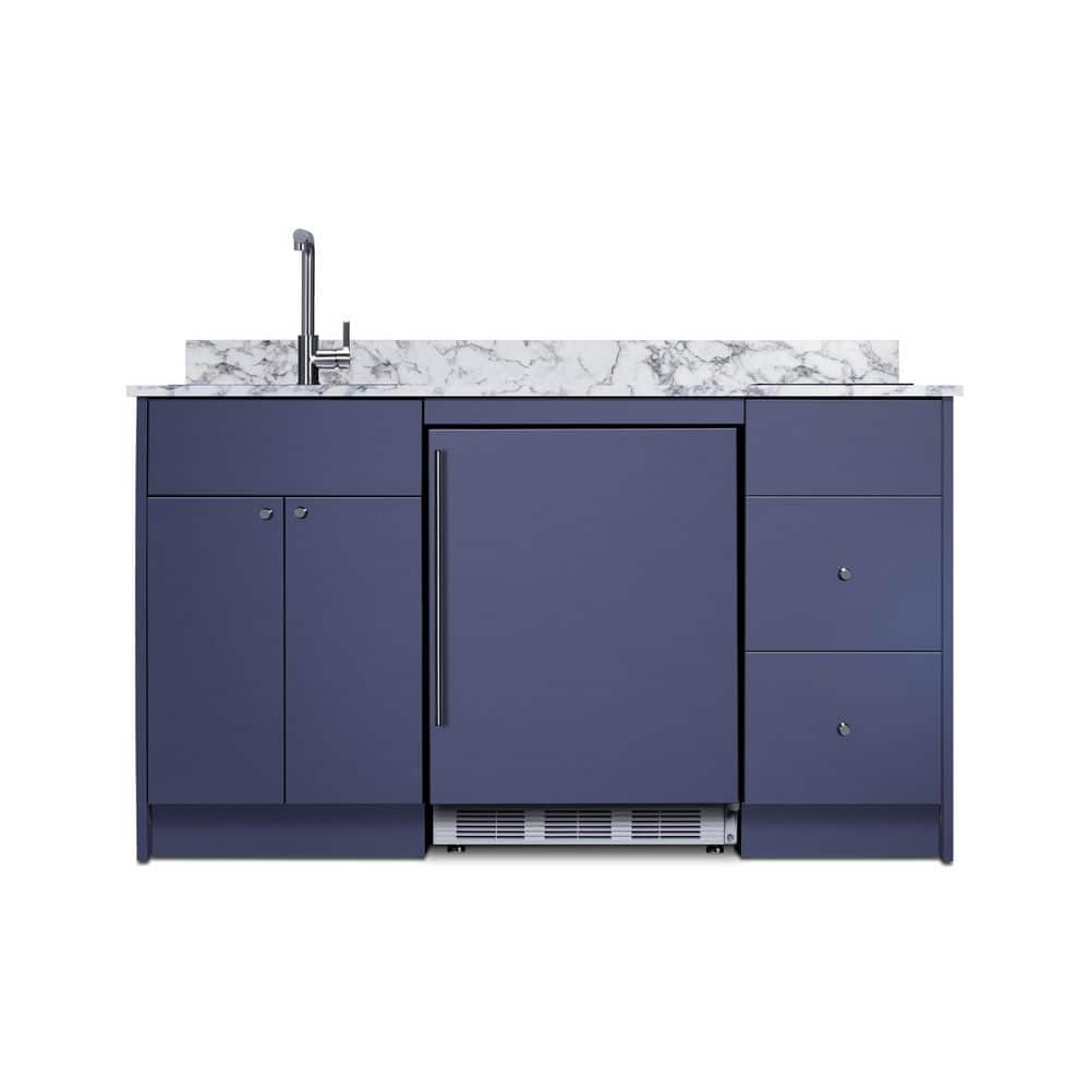 Summit Appliance 63 in. Compact Kitchen in Midnight Navy ...
