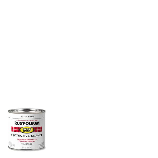 Rust-Oleum Stops Rust 8 oz. Low VOC Protective Enamel Satin White ...