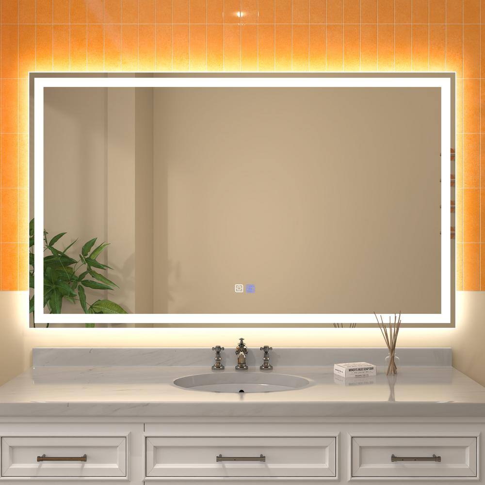 ExBrite Derrin 60 in. W x 36 in. H Large Rectangular Frameless Anti-Fog ...