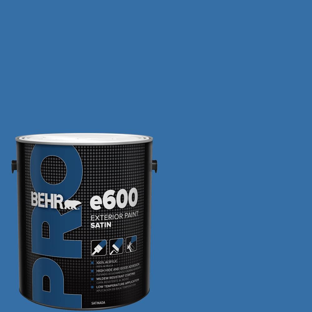 BEHR PRO 1 gal. #P520-6 Mega Blue Satin Exterior Paint PR64301 - The ...