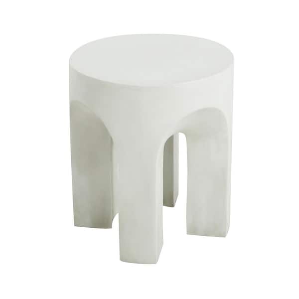 Outdoor Concrete Antique White End Tables for Patio, Garden Accent ...