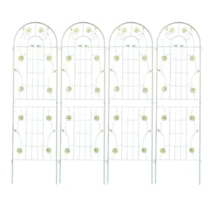 Zeus & Ruta 4-Pack Cream White Metal Garden Trellis, 71 in. x 19.7 in ...