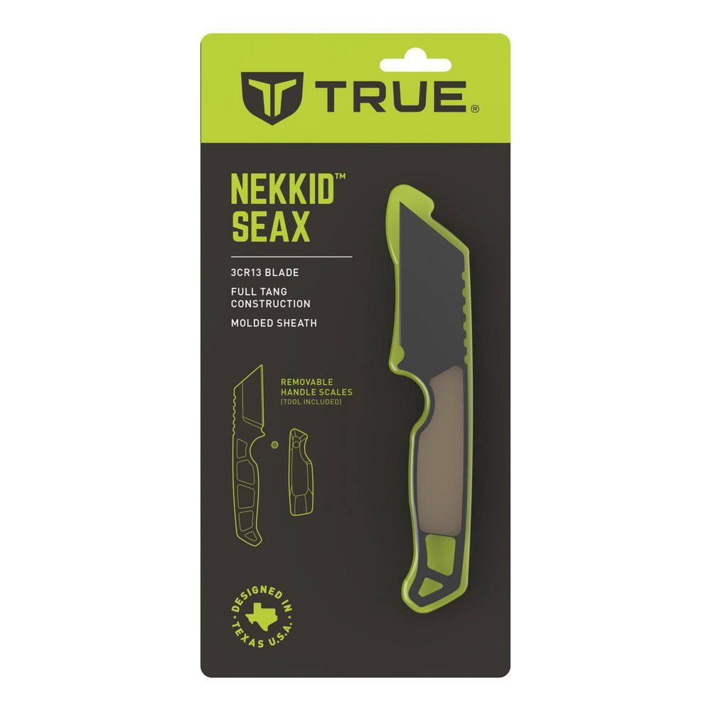 TRUE Nekkid 2.4 in. Seax Fixed Blade Knife with Sheath TRU-FXK-0006 ...