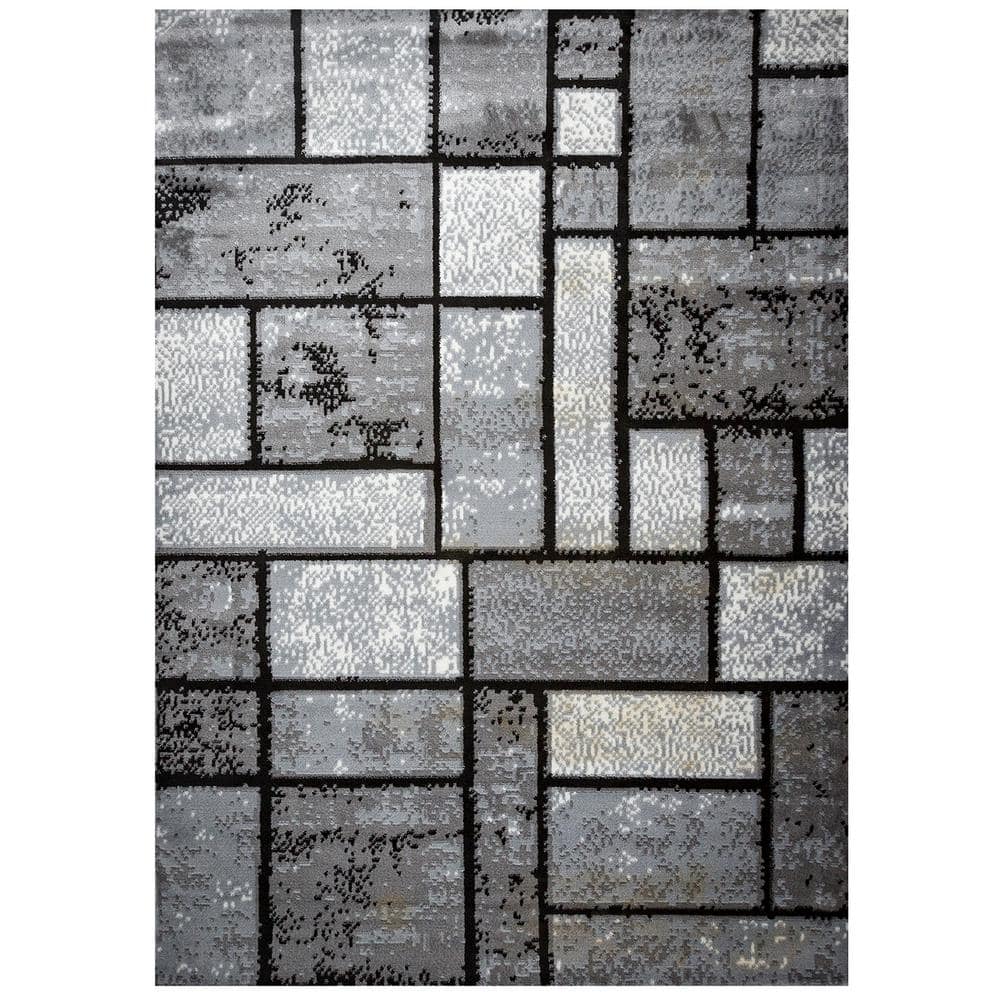 MSRUGS Allman Gray 2 ft. x 3 ft. Polypropylene Area Rug 7513-GRY-2x3 ...