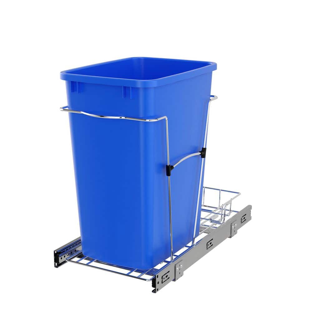 Reviews for Rev-A-Shelf Blue Pull Out Trash Can 35 qt. for Kitchen ...