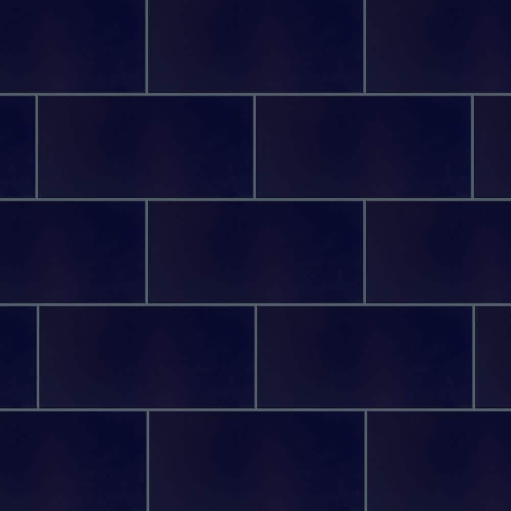 Merola Tile Projectos Midnight Blue 3-7/8 in. x 7-3/4 in. Ceramic Floor ...