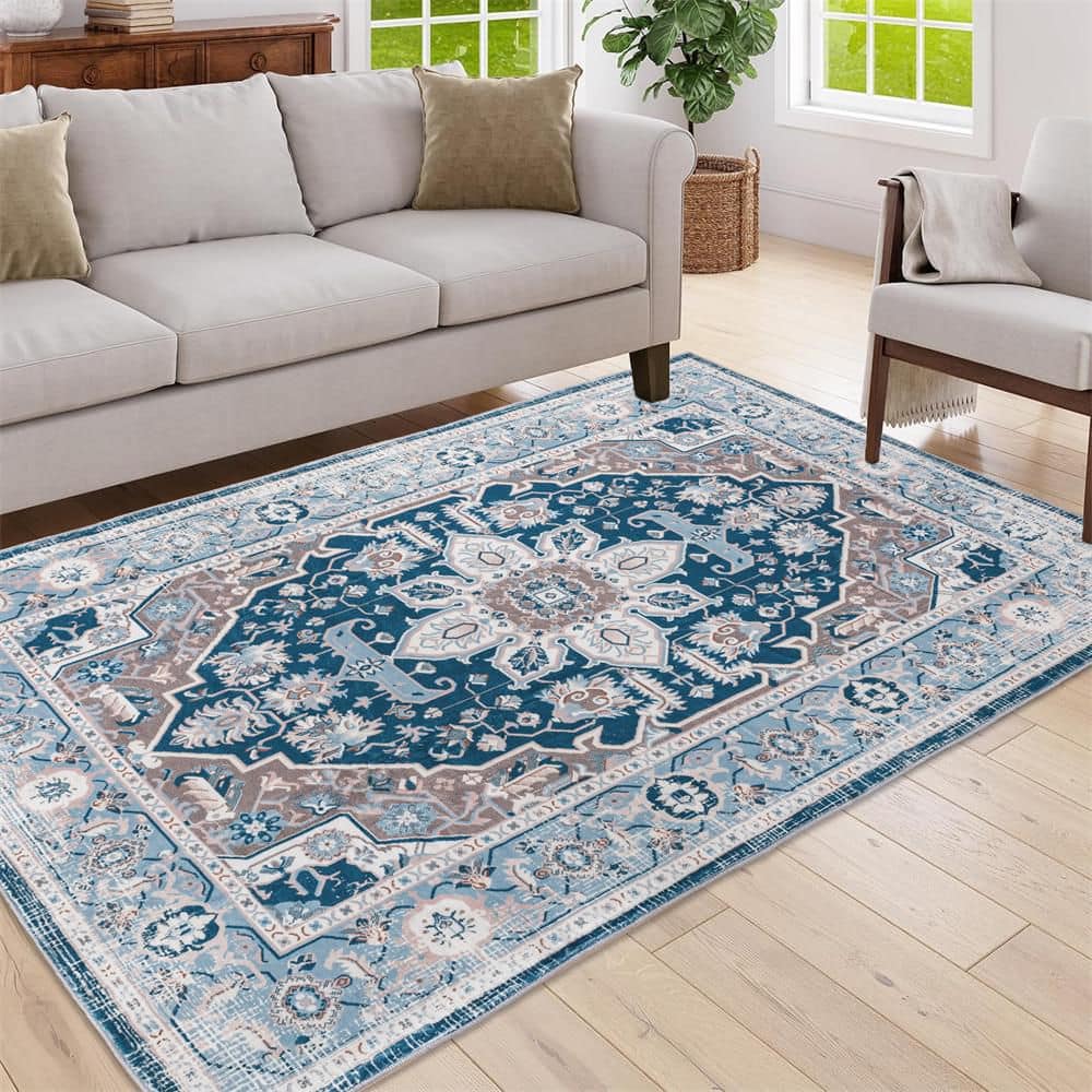 Kahomvis Area Rug 5x7 Vintage Bohemia Large Persian Non-slip Washable ...
