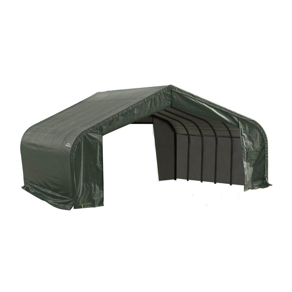 ShelterLogic 22 ft. W x 28 ft. D x 13 ft. H Steel and Polyethylene ...
