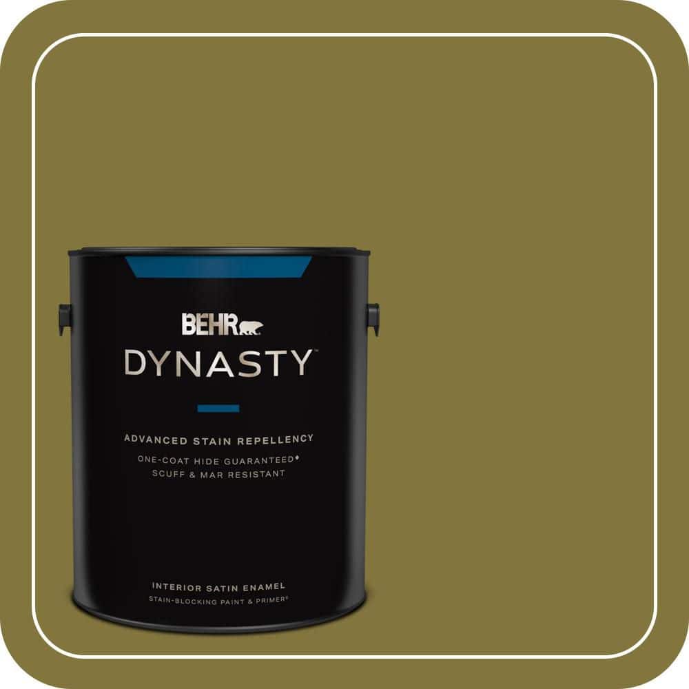 BEHR DYNASTY 1 gal. #390D-7 Marsh Grass Satin Enamel Interior Stain ...