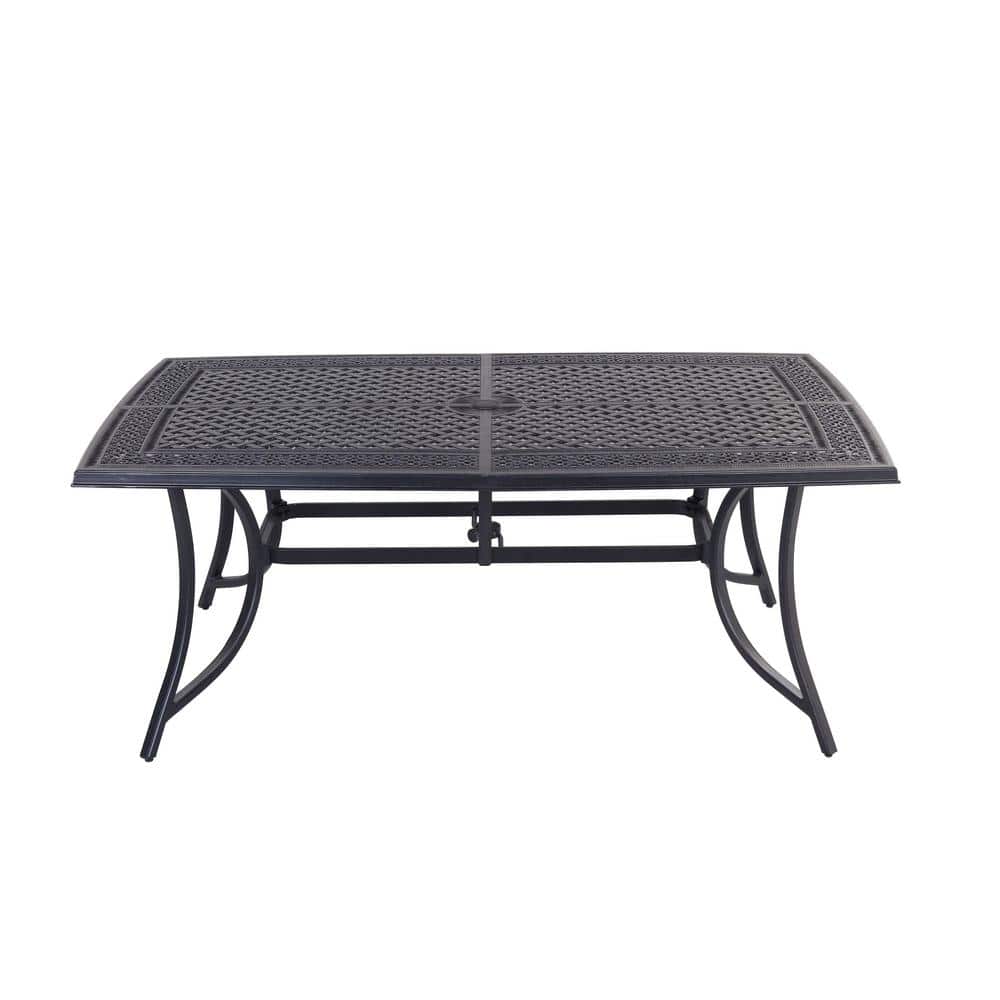 Clihome 72 in. L x 42 in. W Cast Aluminum Rectangle Patio Dining Table ...