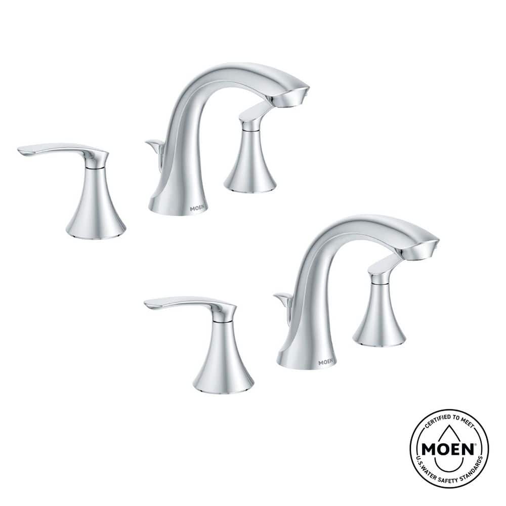 MOEN Darcy 8 in. Widespread 2-Handle High-Arc Bathroom Faucet in Chrome ...