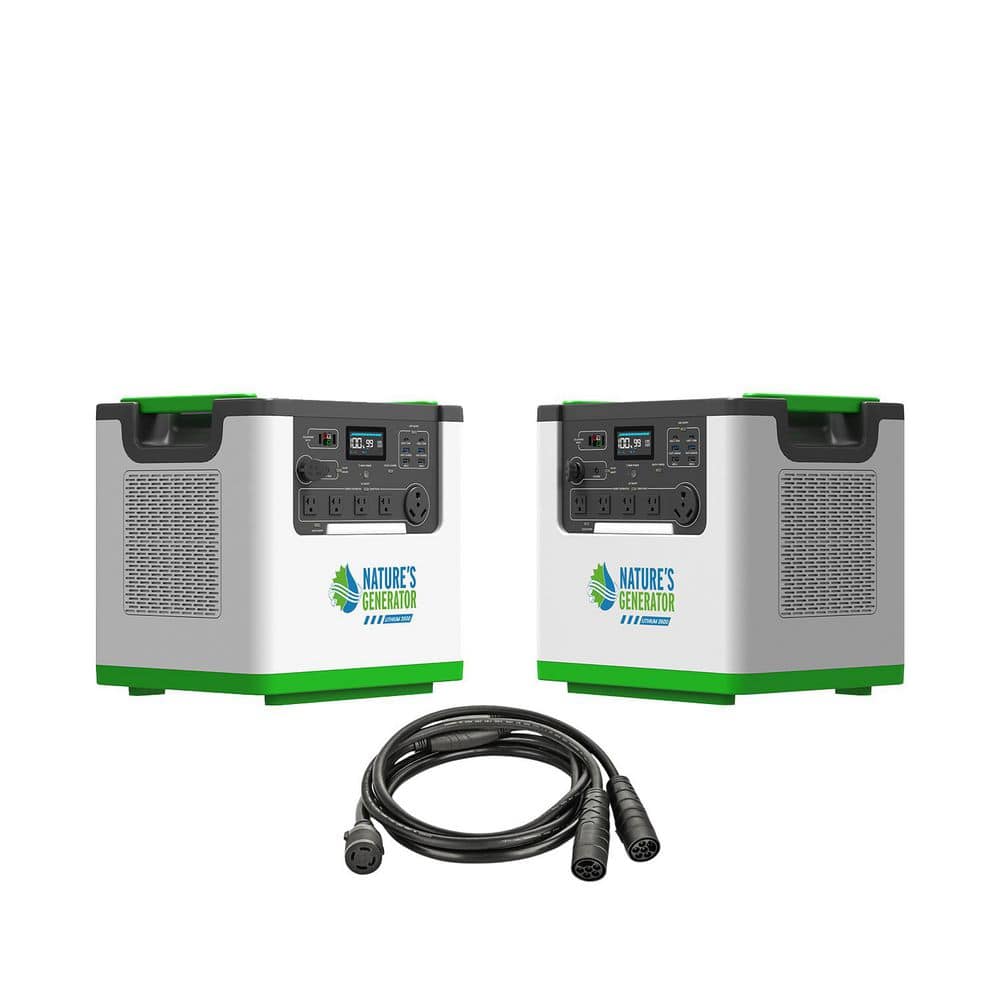 NATURE'S GENERATOR Two Lithium Push Button Start 3600-Watt Solar ...