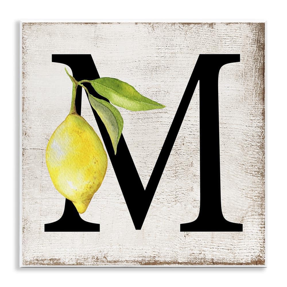 Stupell Industries M with Lemon Letter by Creatif Belle Unframed Food ...