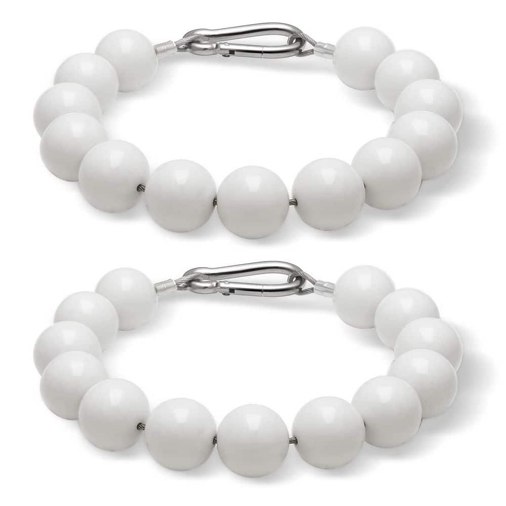 OGETFUUR White Flagpole Retainer Ring with Steel Cable, Beaded Flag ...