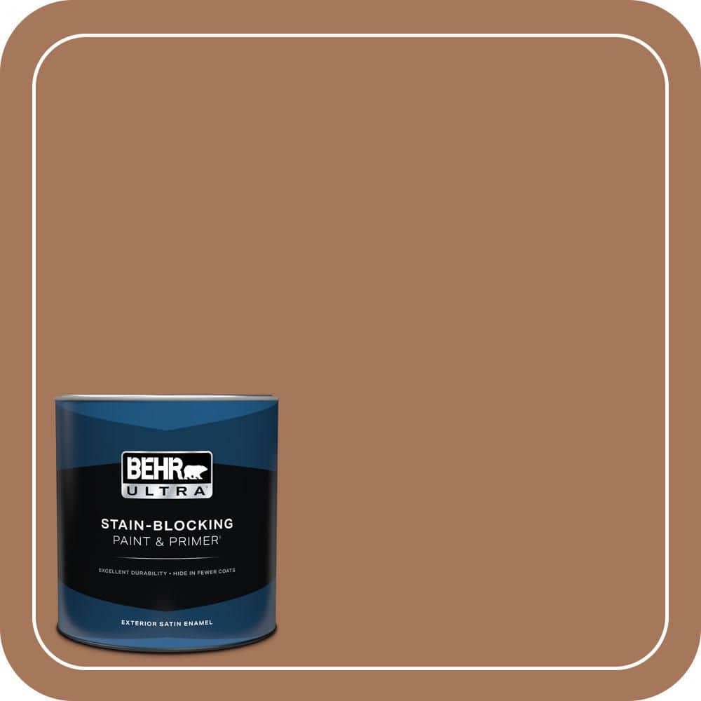 BEHR ULTRA 1 qt. #240F-5 Toasted Chestnut Satin Enamel Exterior Paint ...
