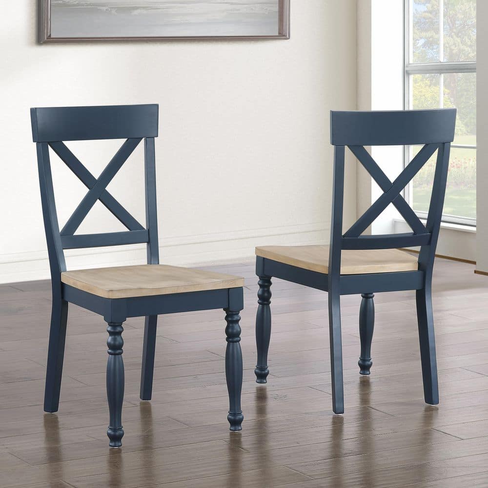 Steve Silver Darcy Blue Wood Side Chair Set of 2 DAR500BS - The Home Depot