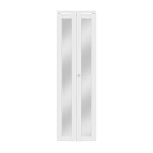 EH PUERTA 72 in. x 80 in. 1-Lite Mirrored Glass and Solid Core White ...
