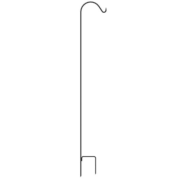Vigoro Fuchsia 84 in. Black Steel Shepherd Hook 87201 - The Home Depot