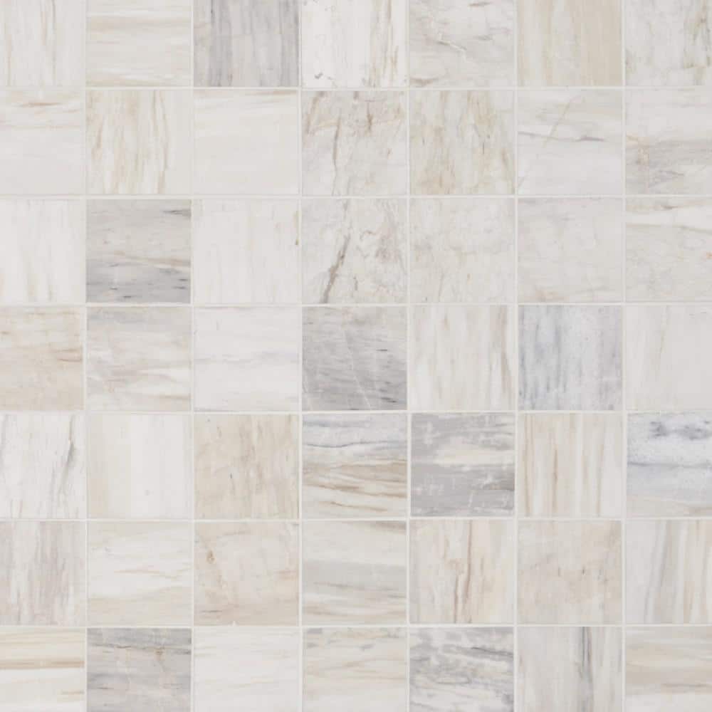 Ivy Hill Tile Sabbia Sand 12 in. x 12 in. Honed Marble Mosaic Tile (1 ...
